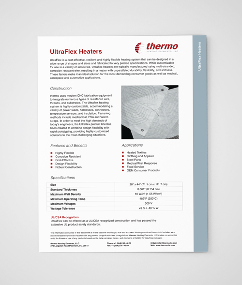 Ultraflex Heater Specifications