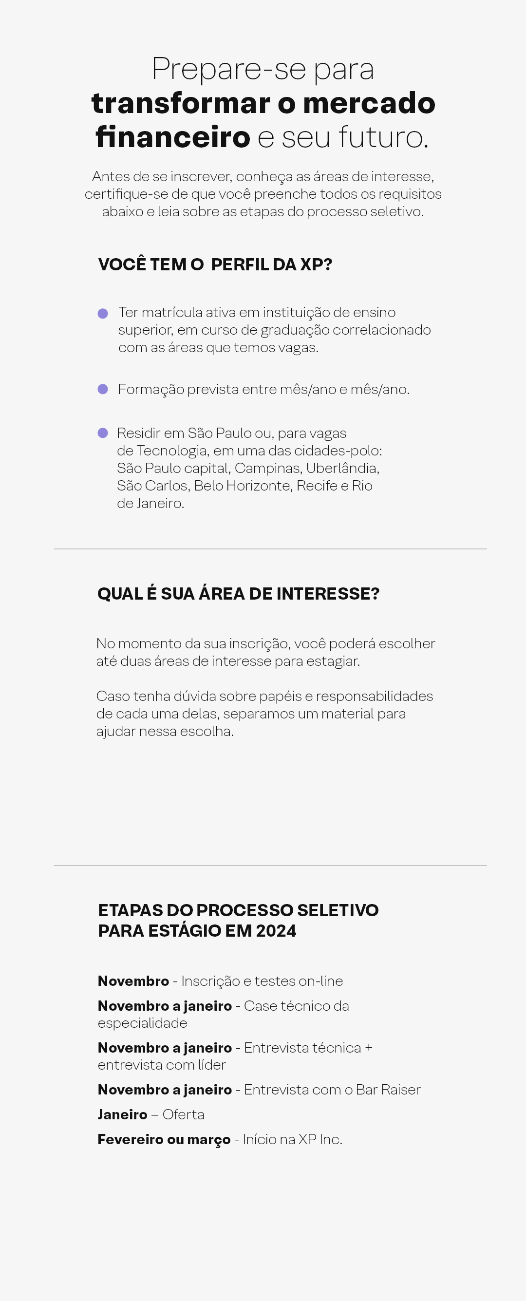 Programa de Estágio XP Inc.