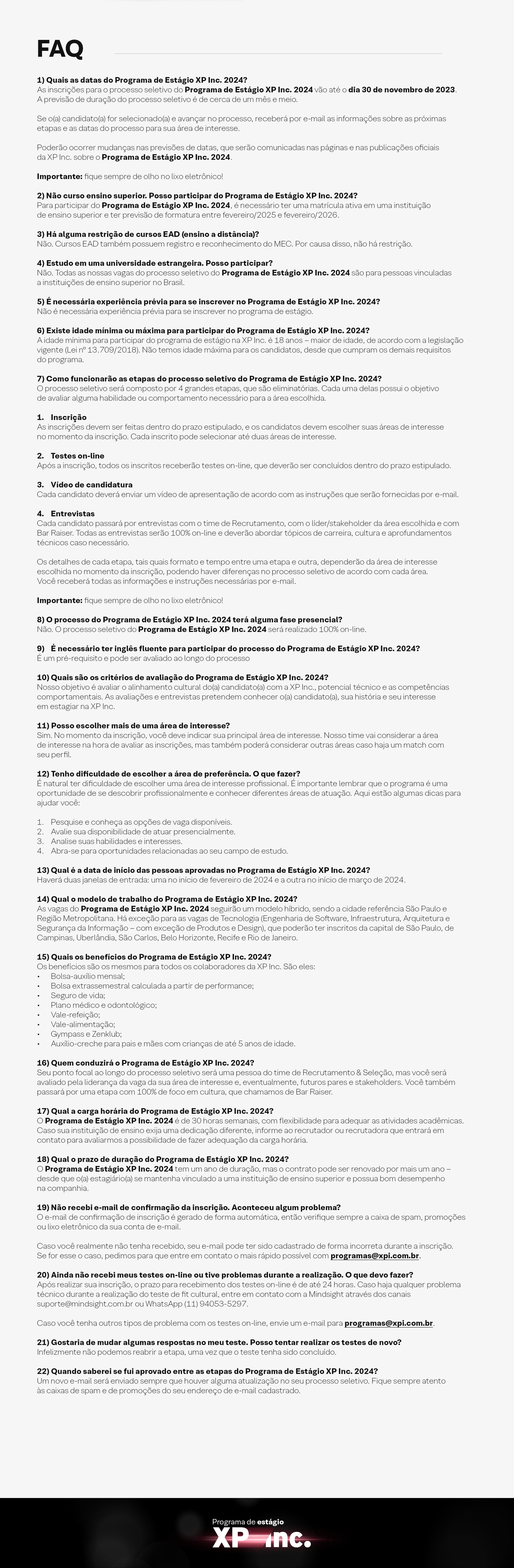 Programa de Estágio XP Inc.