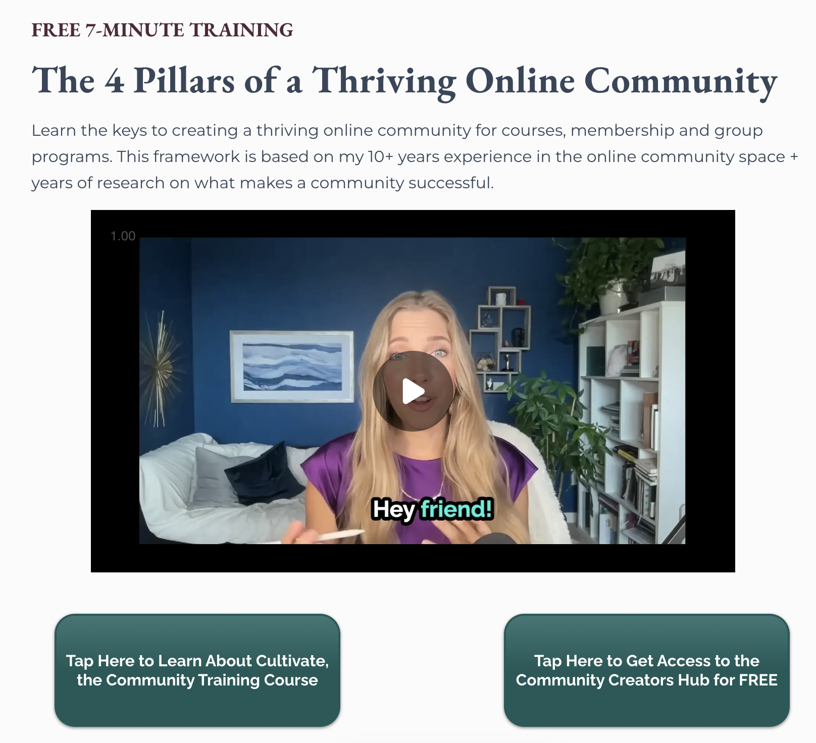 Thriving Community Training - 7 Minutes