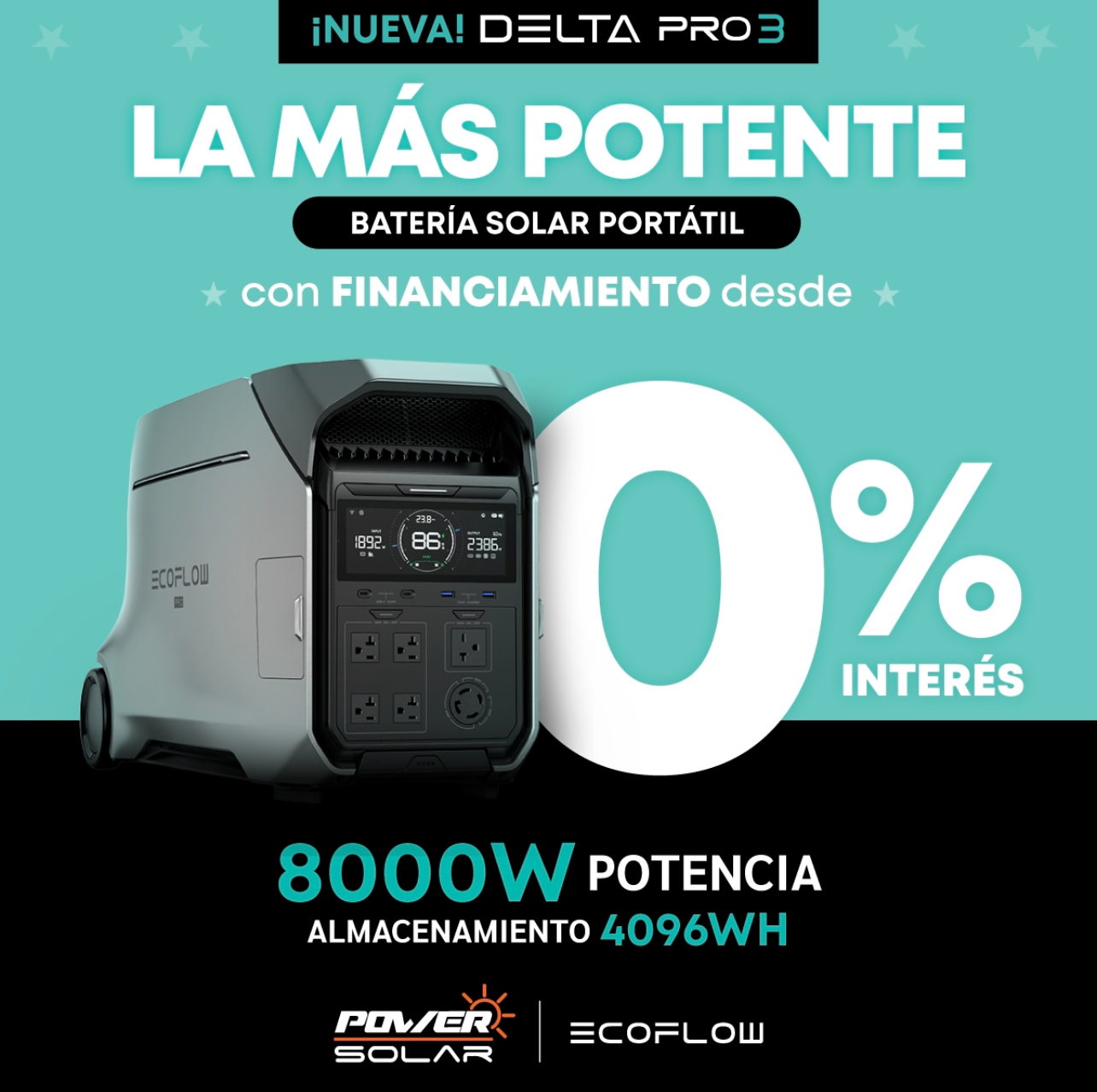 EcoFlow Puerto Rico Soluciones de Energía Solar Portátil Delta Pro 3