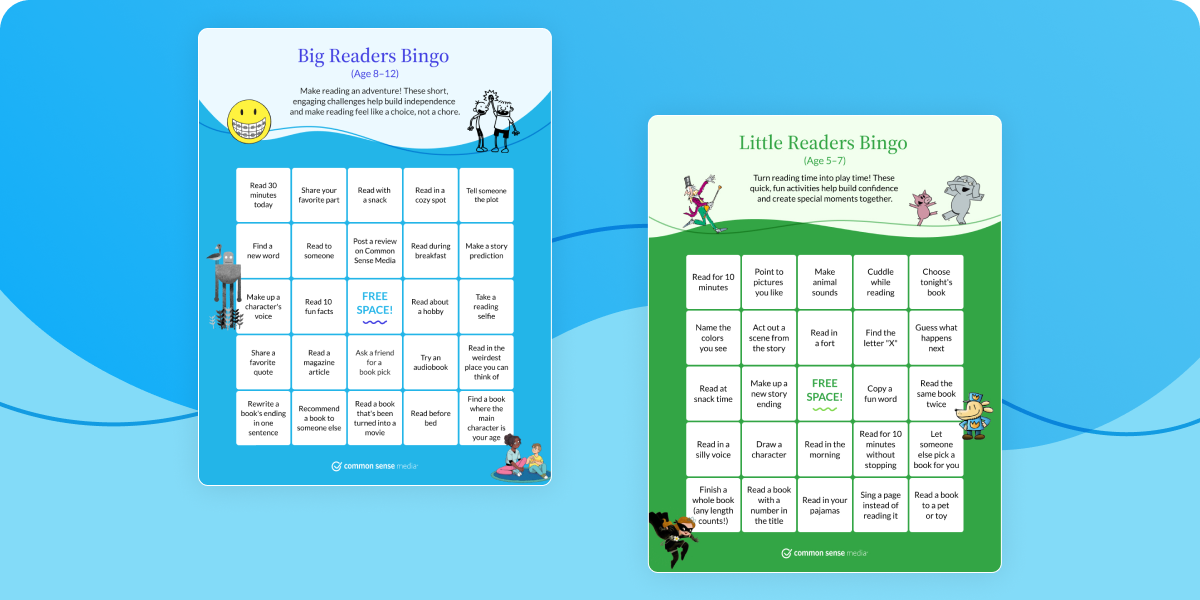 Kids Reading Bingo Challenge: | Common Sense Media
