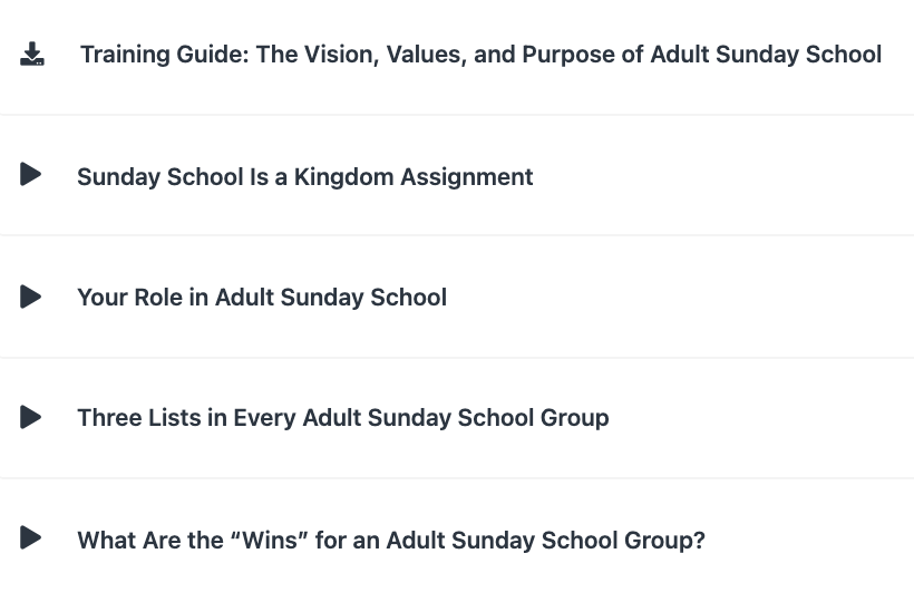 Adult Sunday School Training | Adult Sunday School Leader Training ...